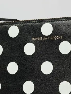 Comme Des Garçons Polka Dot Leather Pouch - Black