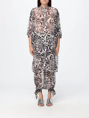 TWINSET Midi Abstract Ethnic Print Viscose Dress