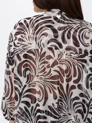 TWINSET Midi Abstract Ethnic Print Viscose Dress