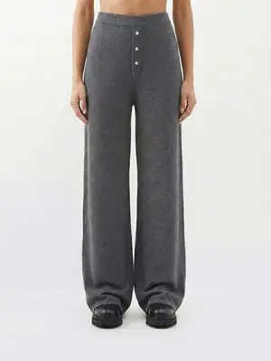Guest In Residence Guest In Residence Wide Leg Button Detailed Trousers Grey