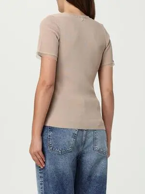 Liu Jo Ribbed T-shirt With Sheer Accents