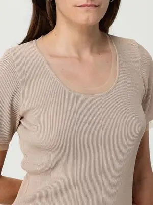Liu Jo Ribbed T-shirt With Sheer Accents