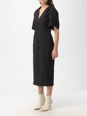 Bottega Veneta V-neck Midi Dress With Bow Detail