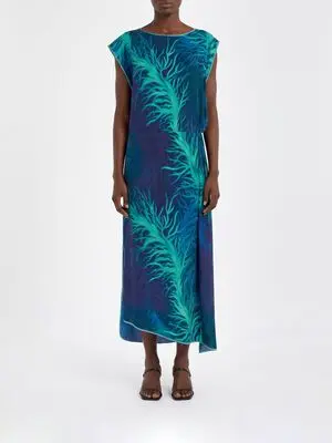 F.R.S FOR RESTLESS SLEEPERS Printed Silk Blend Midi Dress