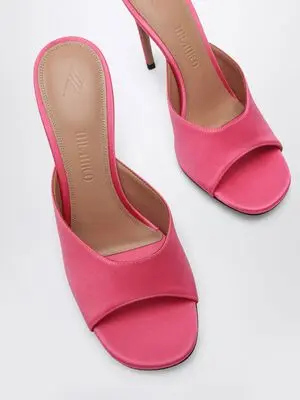 Attico Betta Satin Mules - Fuchsia