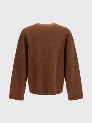 REPRESENT Crewneck Alpaca Wool-blend Sweater With Jacquard Logo And Dropped Shoulders - Cocoa