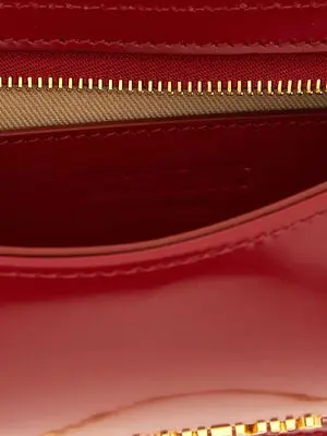 Jacquemus Le Petit Bisou Patent Leather Shoulder Bag With Chain Handle - Red