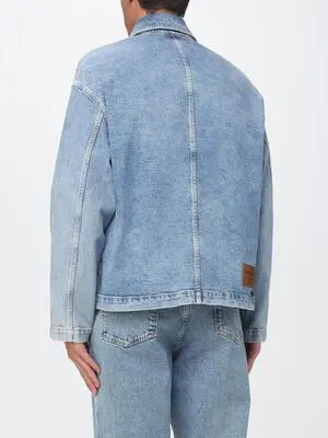 Emporio Armani Relaxed Fit Cotton Denim Shirt Jacket With Patch Pockets