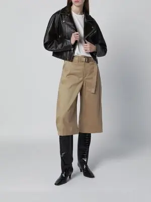 HALFBOY Cropped Leather Biker Jacket