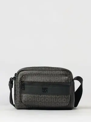 Hugo Printed Logo Polyester Shoulder Bag - Black