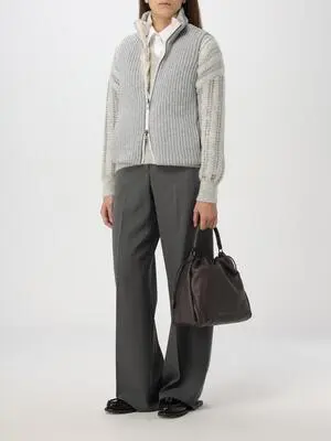 Brunello Cucinelli Leather Bucket Bag - Dark
