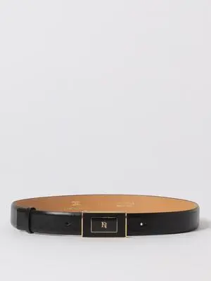 Elisabetta Franchi Elisabetta Franchi White Leather Belt With Gold Tone Buckle Black