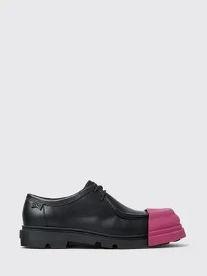 Camper Junction Bi Calfskin Leather Lace-up Shoes With Rubber Toe - Black