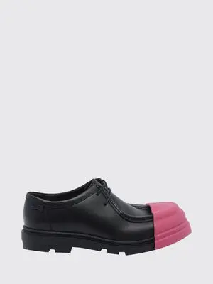 Camper Calfskin Leather Lace-up Shoes With Rubber Toe - Black