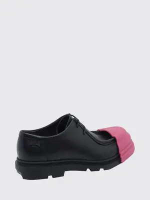 Camper Calfskin Leather Lace-up Shoes With Rubber Toe - Black