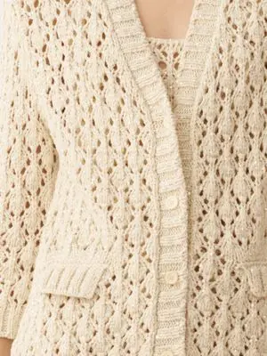 Fabiana Filippi Crochet Cotton Blend Cardigan