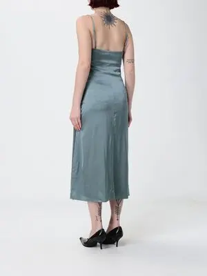 Acne Studios Satin Slip Dress With Lace Inserts