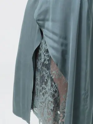 Acne Studios Satin Slip Dress With Lace Inserts