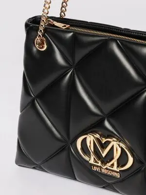 Moschino Quilted Faux Leather Shoulder Bag With Chain Strap