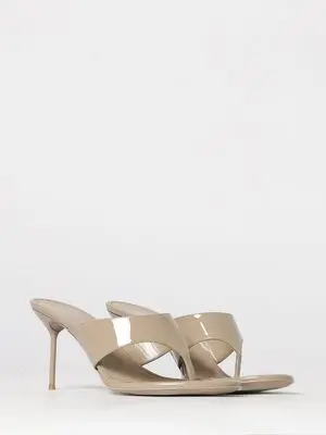 Paris Texas Lidia Patent Leather Mules - Grey