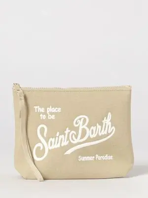 MC2 SAINT BARTH Cotton Blend Aline Pouch With Wrist Strap Beige