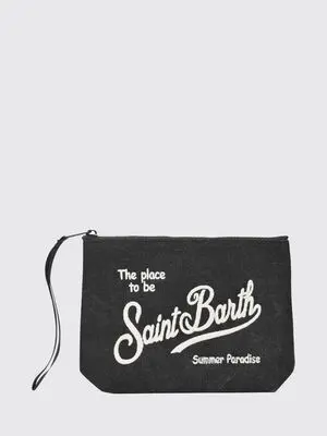 MC2 SAINT BARTH Cotton Blend Aline Pouch With Wrist Strap - Black