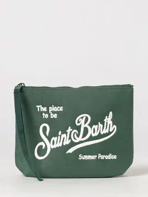 MC2 SAINT BARTH Cotton Blend Aline Pouch With Wrist Strap Green