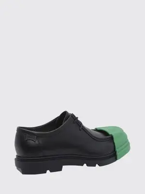 Camper Smooth Calfskin Leather Derby Shoes With Rubber Toe Cap - Black