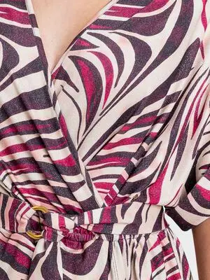 TWINSET Printed Lurex Jersey Mini Dress