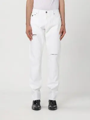 VICTORY GATE Jeans With Knee Slits And Raw Edge Hem
