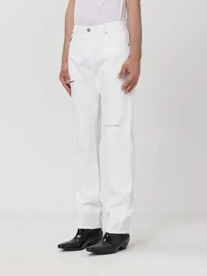 VICTORY GATE Jeans With Knee Slits And Raw Edge Hem