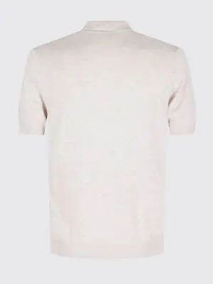 Tagliatore Cotton And Linen Polo Shirt - Nude