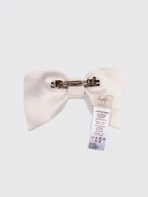IL GUFO Polyester And Silk Twill Hair Clip With Bow Detail