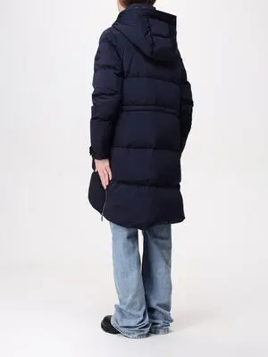 Woolrich Quilted Down Coat With Hood - Blue