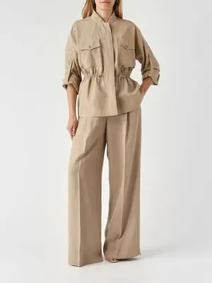 FAY Palazzo Trousers In Viscose Gabardine
