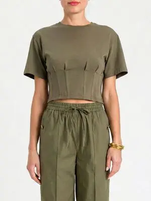 TWINSET Cotton Corset T-shirts Green