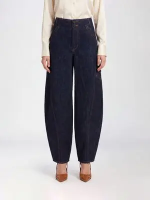 SELF-PORTRAIT High-waisted Wide-leg Cargo Jeans In Cotton Denim - Blue