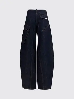 SELF-PORTRAIT High-waisted Wide-leg Cargo Jeans In Cotton Denim