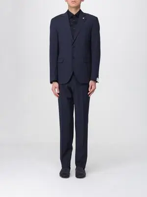 MANUEL RITZ Single-breasted Suit In Wool Blend - Blue
