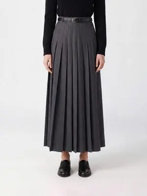 SELF-PORTRAIT High-waisted Pleated Midi Skirt With Belt