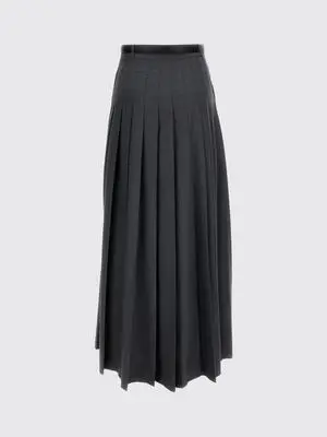 SELF-PORTRAIT High-waisted Pleated Midi Skirt With Belt