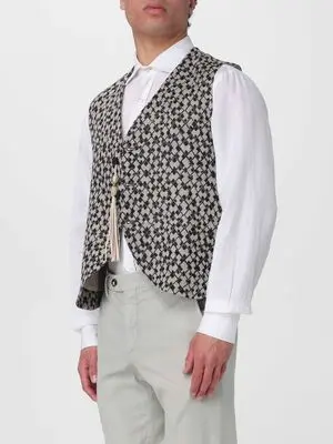 Emporio Armani Waistcoat With Geometric Pattern And Tassel Detail