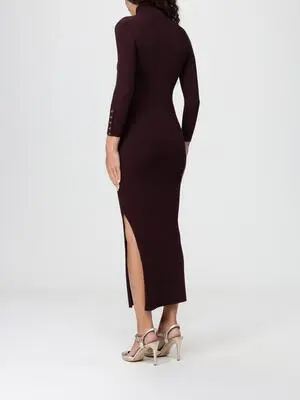 Elisabetta Franchi Ribbed Turtleneck Dress With Pocket Detail