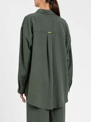 TWINSET Lyocell Shirt With Rhinestones