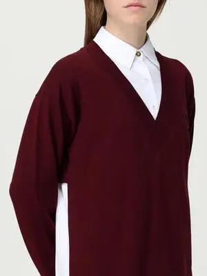 Elisabetta Franchi V-neck Sweater Dress - Red