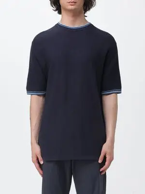 PEOPLE OF SHIBUYA Cotton And Linen Crew Neck Sweater - Navy