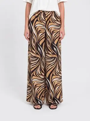 TWINSET Printed Viscose Blend Wide Trousers - Multicolor