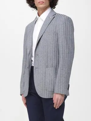 MANUEL RITZ Pinstriped Single-breasted Blazer In Cotton