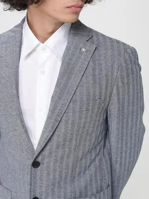 MANUEL RITZ Pinstriped Single-breasted Blazer In Cotton