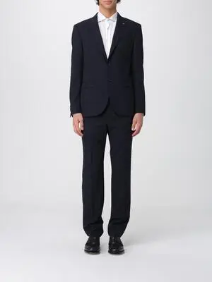 MANUEL RITZ Single-breasted Suit In Wool Blend - Blue
